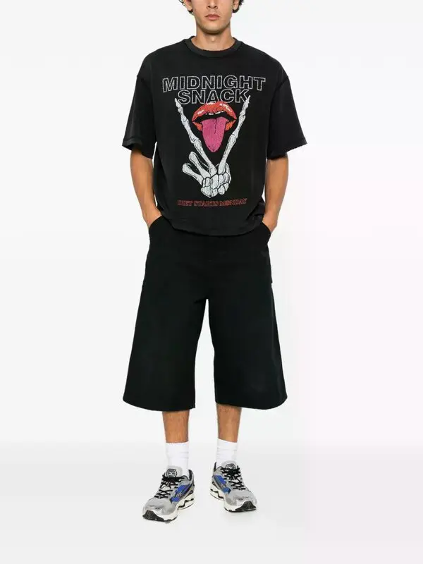 DIET STARTS MONDAY Graphic-print Raw-edge T-shirt