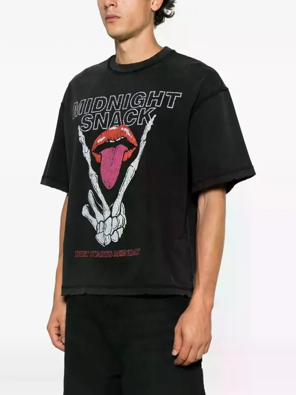DIET STARTS MONDAY Graphic-print Raw-edge T-shirt