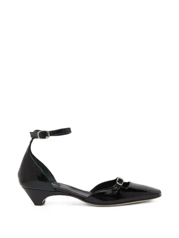CAREL Emma Buckle-strap Leather Ballet Flats