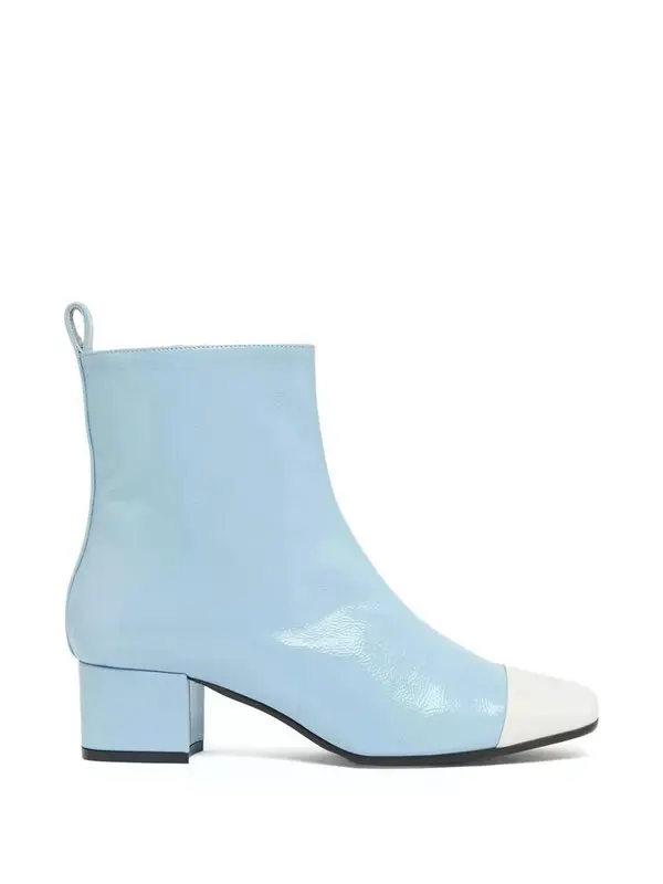 CAREL Estime Patent Leather Ankle Boots - Blue