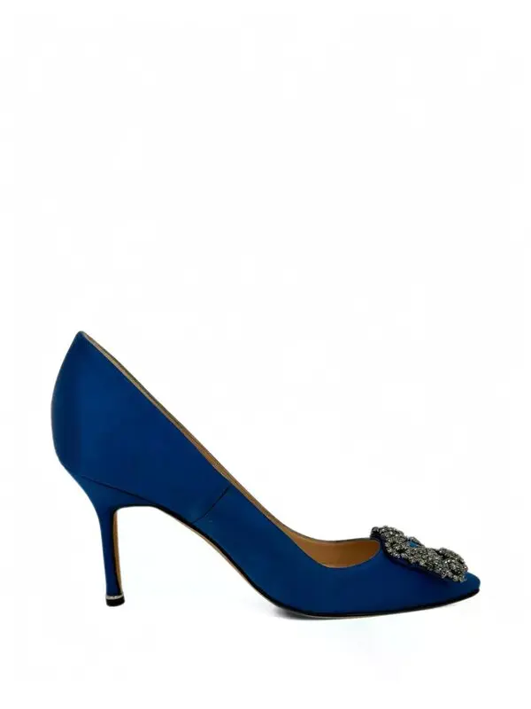 Manolo Blahnik Hangisi Embellished Pumps - Blue