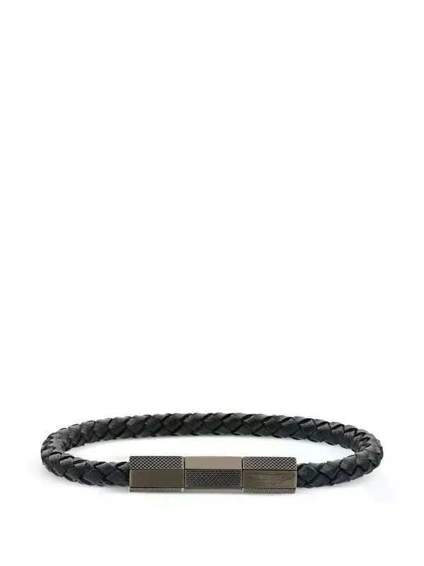 ASTON MARTIN Braided Leather Bracelet - Black