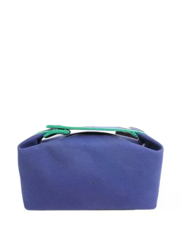 Hermès H-embroidered Canvas Clutch Bag