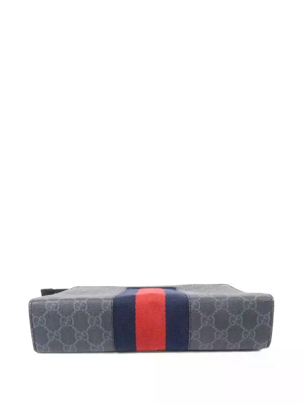 Gucci Gg Supreme Web Stripe Clutch Bag