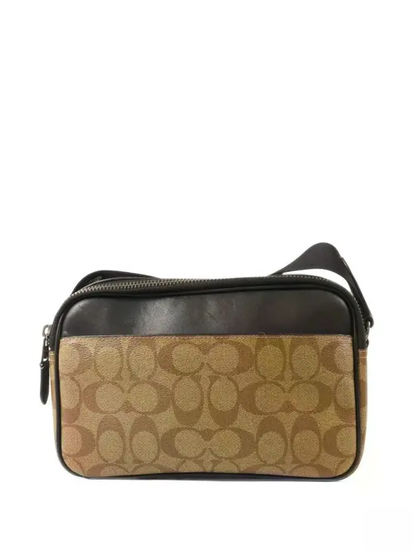 COACH Logo-print Leather-trim Shoulder Bag