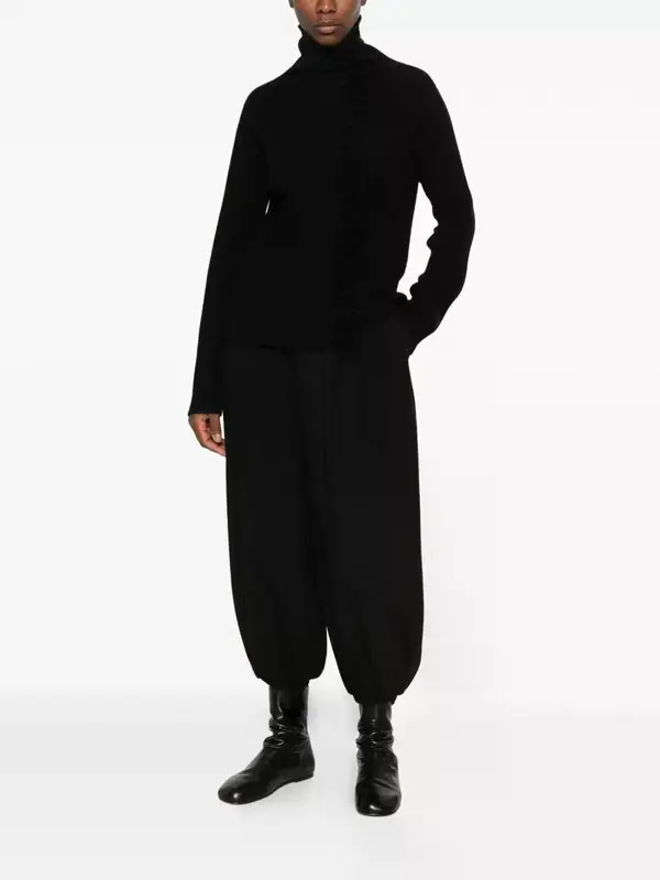 UMA WANG Fringed Ribbed-knit Sweater