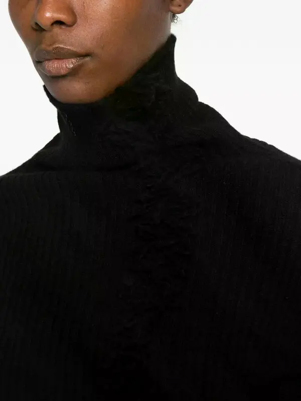 UMA WANG Fringed Ribbed-knit Sweater
