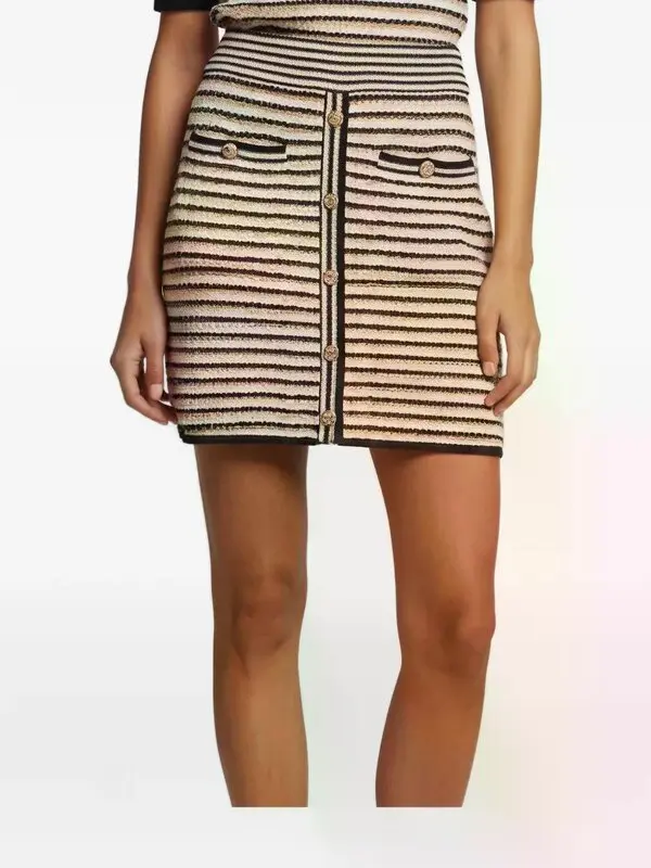 Maje Striped-pattern Mini Skirt - Neutrals