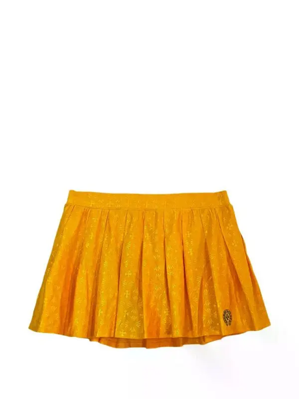 Chrome Hearts Pleated Monogram-pattern Skirt - Orange