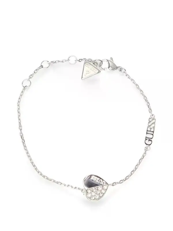 Guess Crystal-embellished Heart Bracelet - Silver