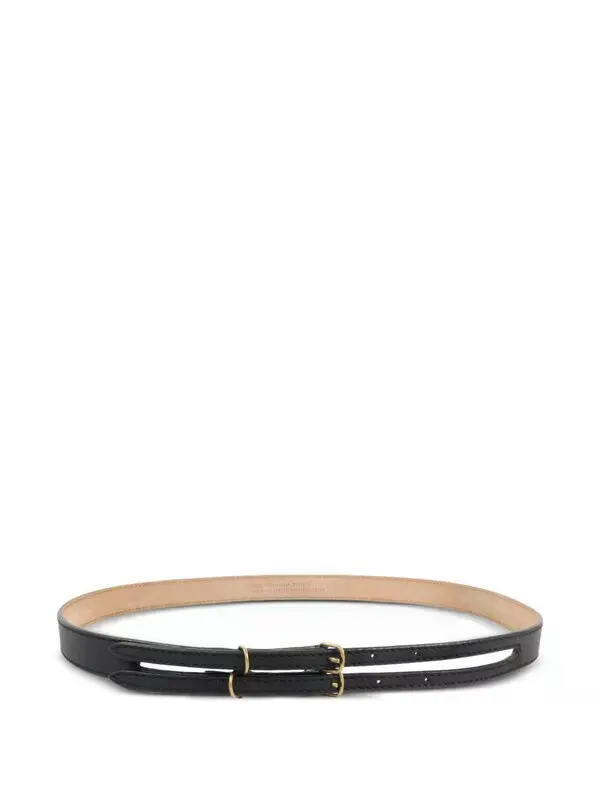 Balenciaga Double-buckle Leather Belt - Black
