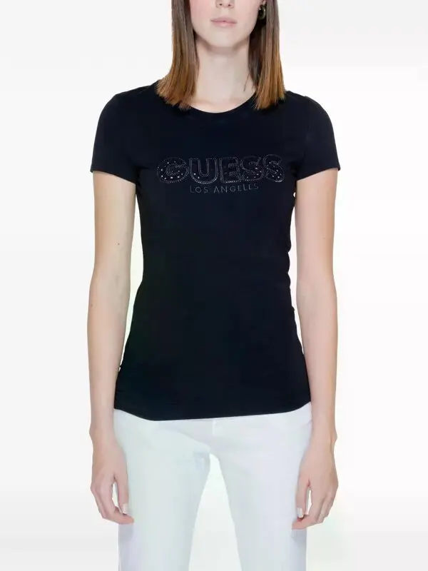 Guess Sangallo Rhinestone-embellished T-shirt - Black