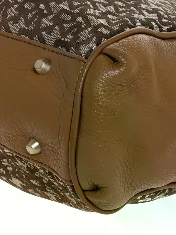 Dkny Monogram-pattern Leather-trim Tote Bag