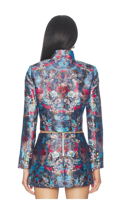 Alice + Olivia Emerson Jacquard Military Jacket