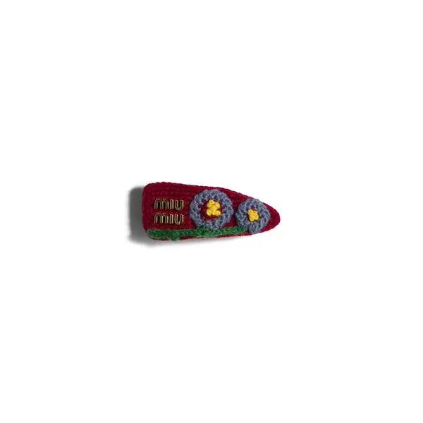 Miu Miu Cotton Hair Clip - Ruby/aviation