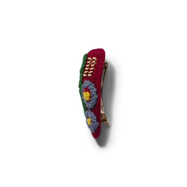 Miu Miu Cotton Hair Clip - Ruby/aviation
