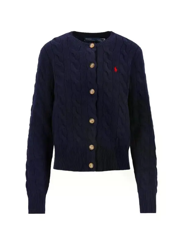 Polo Ralph Lauren Cable-knit Wool-cashmere Cardigan - Blue