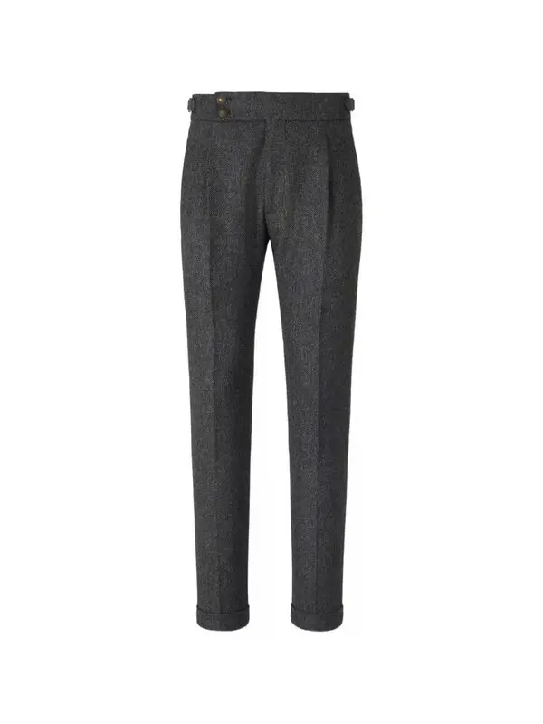 BERWICH Herringbone Pleated Trousers