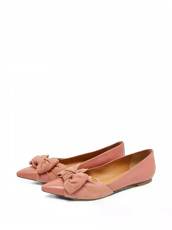 Tory Burch Bow-embellishment Pointed-toe Ballet Flats