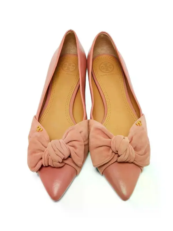 Tory Burch Bow-embellishment Pointed-toe Ballet Flats