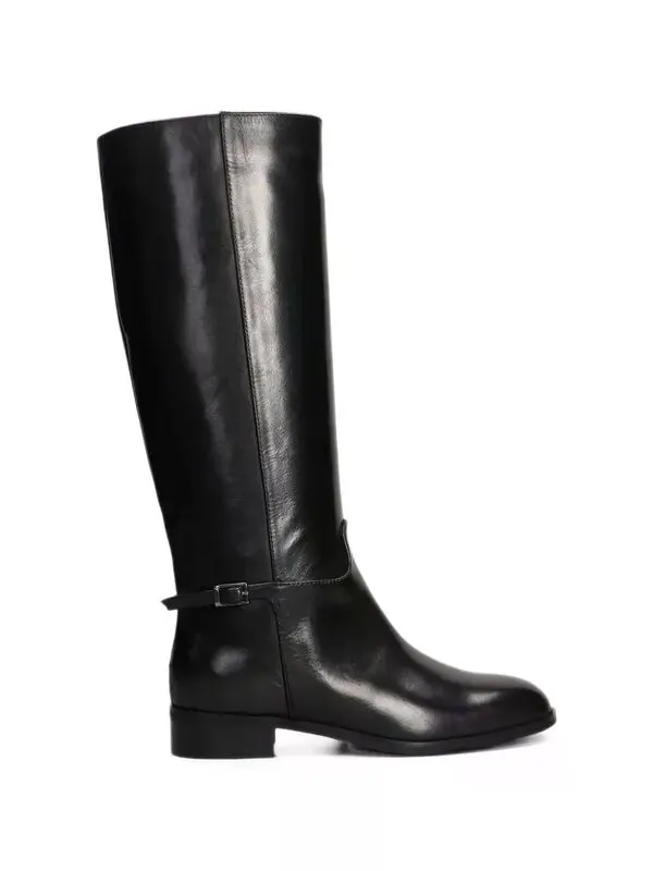 JULIE DEE Buckle-detail Leather Boots - Black