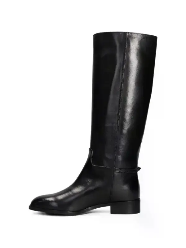 JULIE DEE Buckle-detail Leather Boots