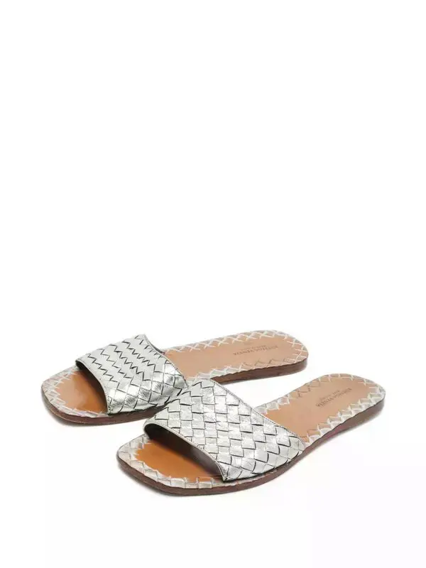 Bottega Veneta Ravello Intrecciato Flat Slides