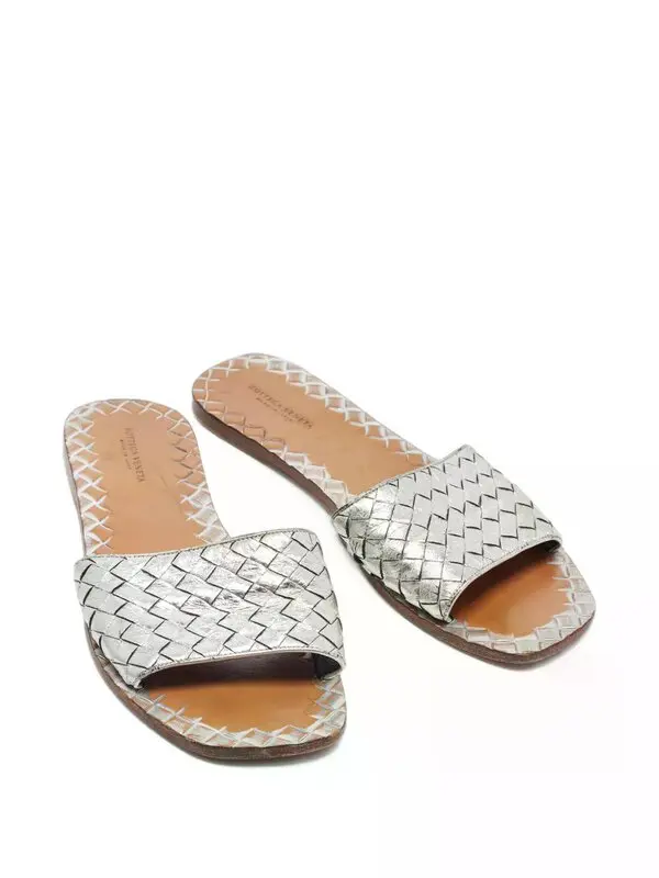 Bottega Veneta Ravello Intrecciato Flat Slides