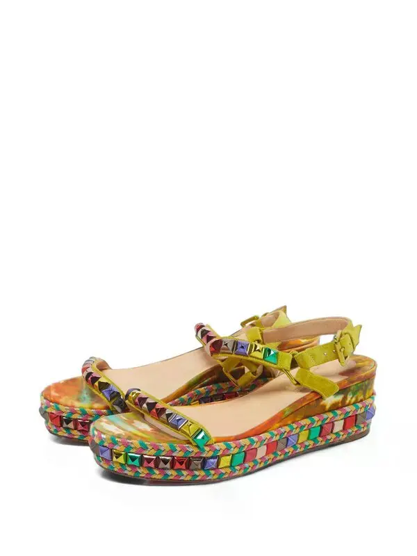 CHRISTIAN LOUBOUTIN Cataclou Wedge Sandals - Yellow