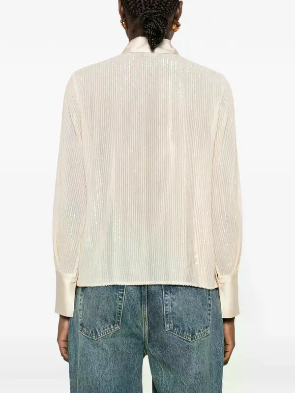 Peserico Sequin-embellished Striped Shirt