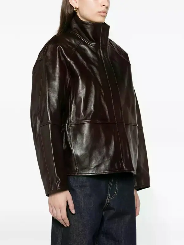 Soeur Gamma Raglan Jacket In Glazed Leather