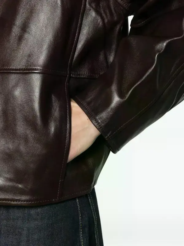 Soeur Gamma Raglan Jacket In Glazed Leather