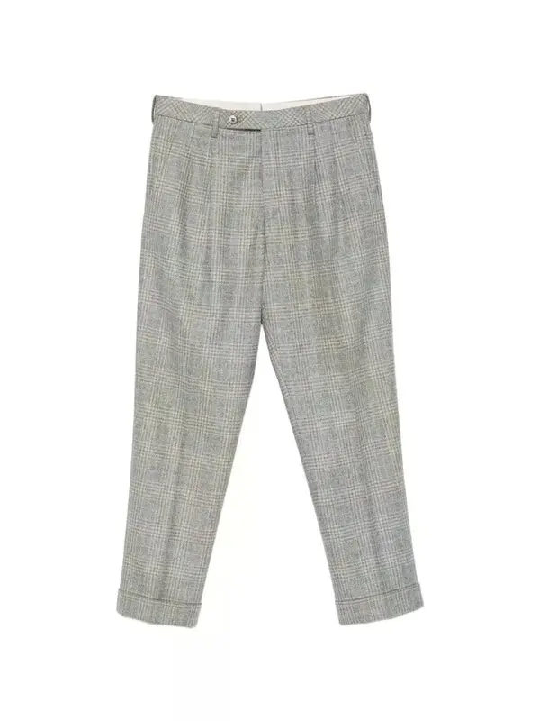 GTA Dante Prince Of Wales Check Pleated Trousers - Grey
