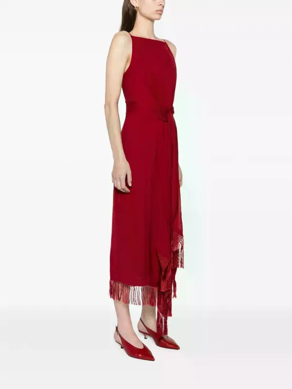 Polo Ralph Lauren Column Fringe Dress - Red
