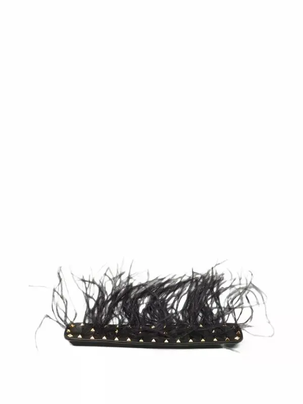 Valentino Garavani Rockstud Feather-trim Handle Strap