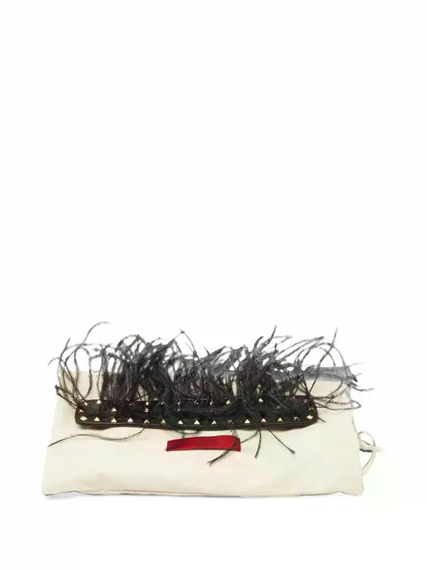 Valentino Garavani Rockstud Feather-trim Handle Strap