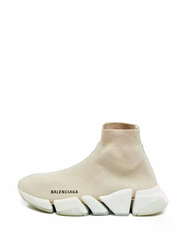Balenciaga Speed 2.0 Logo-detail Sneakers - Neutrals