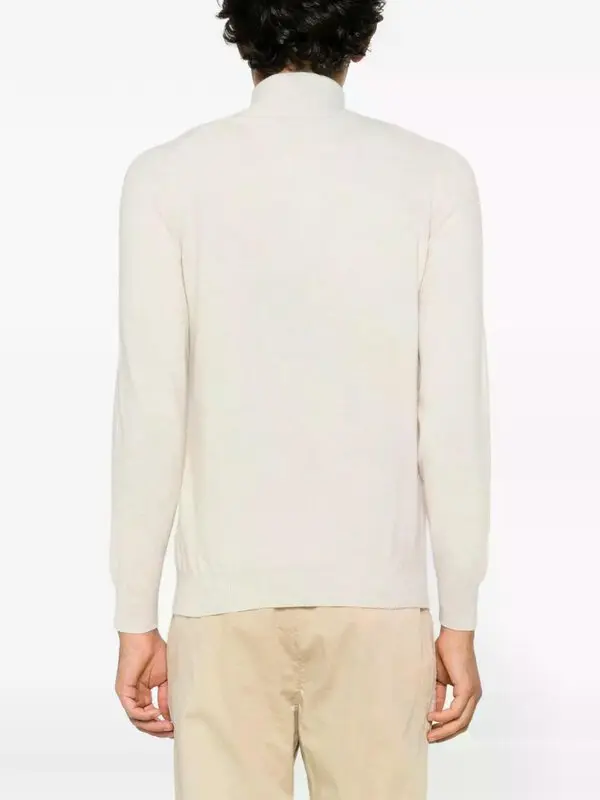 Fedeli Chevron-knit Quarter-zip Sweater