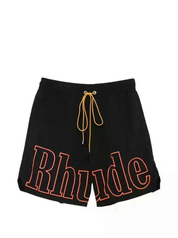 Rhude Logo-print Drawstring Shorts - Black