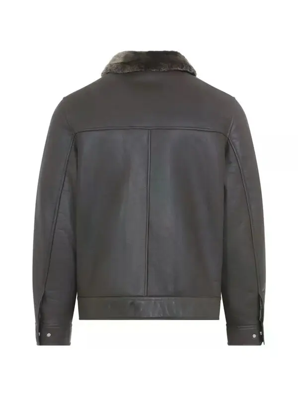 YVES SALOMON Shearling-collar Leather Jacket