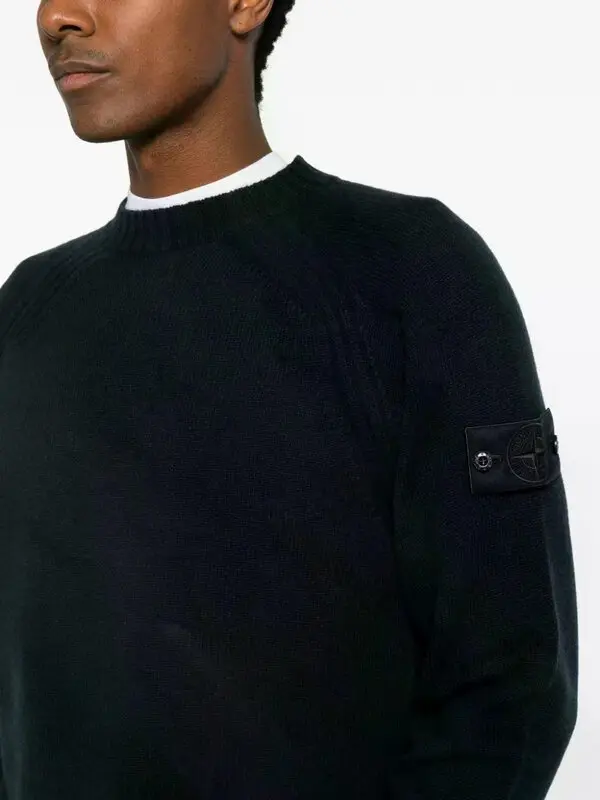 Stone Island Logo-patch Raglan-sleeve Sweater