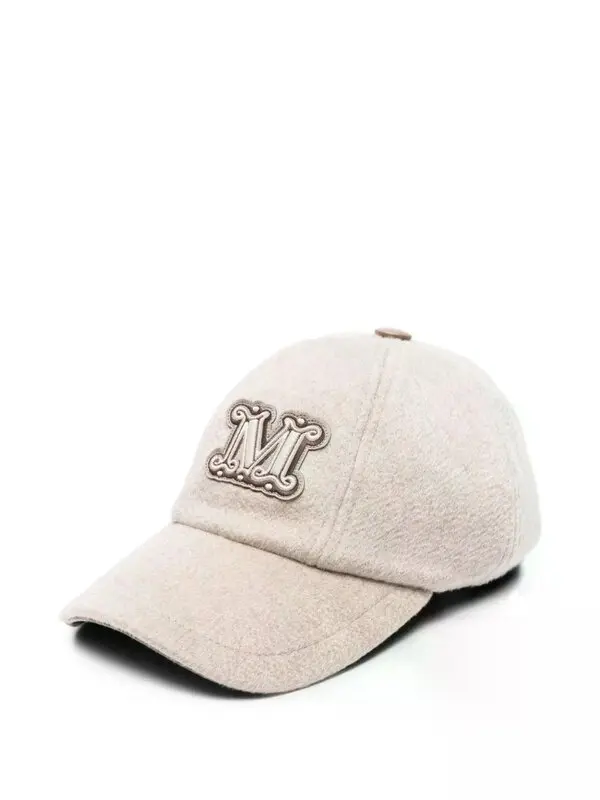 Max Mara Cashmere Drap Baseball Cap Sand - Neutrals