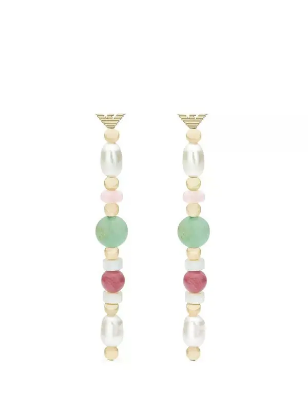 Emporio Armani Pearl Beaded Drop Earrings - Gold