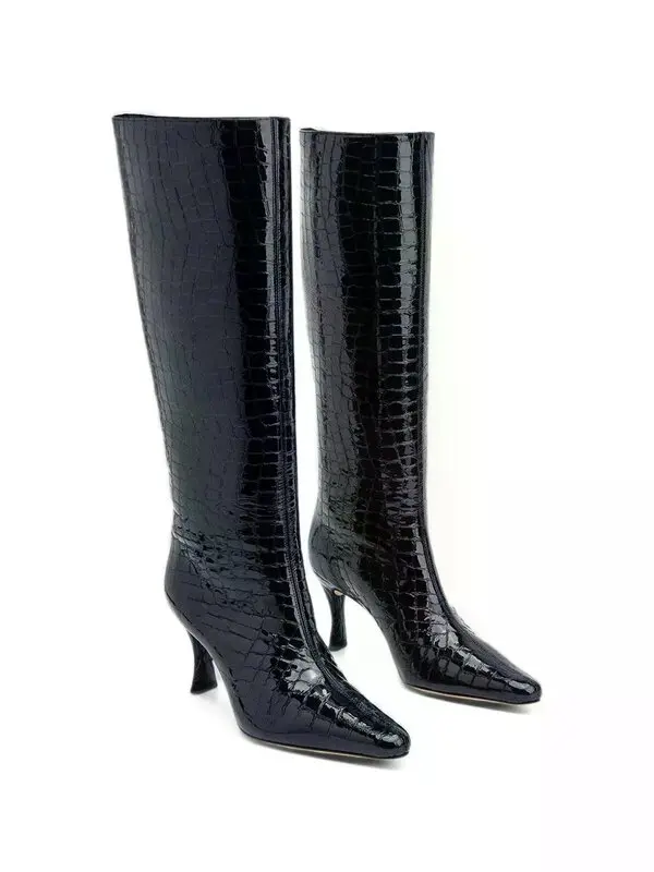 By Far Stevie 42 Crocodile-embossed Leather Boots
