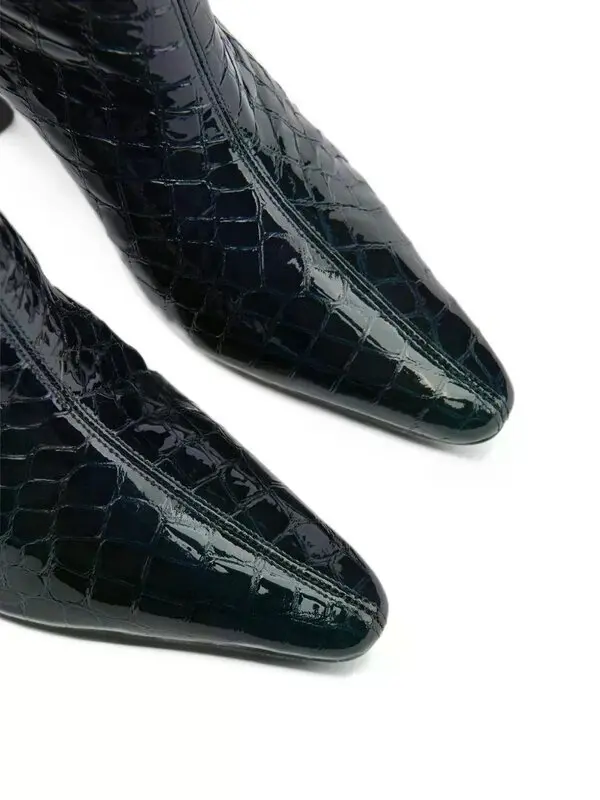 By Far Stevie 42 Crocodile-embossed Leather Boots