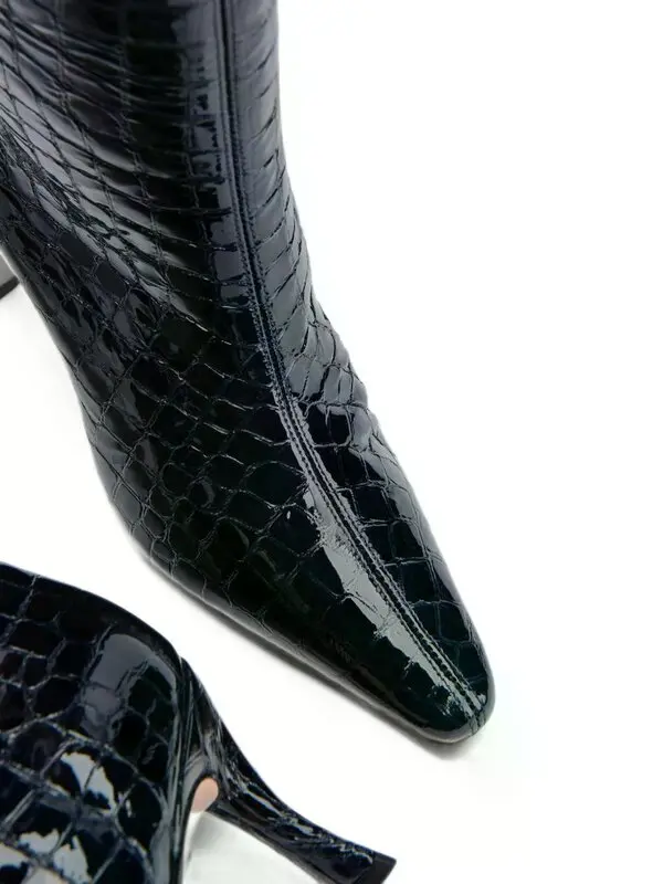 By Far Stevie 42 Crocodile-embossed Leather Boots