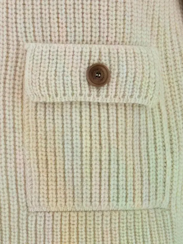 LORENZONI Ribbed-knit Zip-up Cardigan