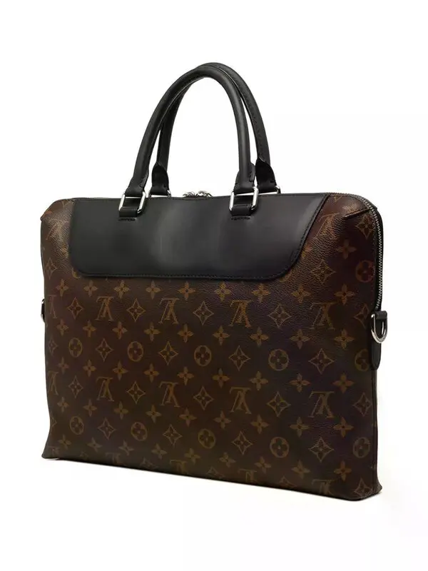 LOUIS VUITTON 2015 Monogram Macassar Porte Documents Jour Business Bag