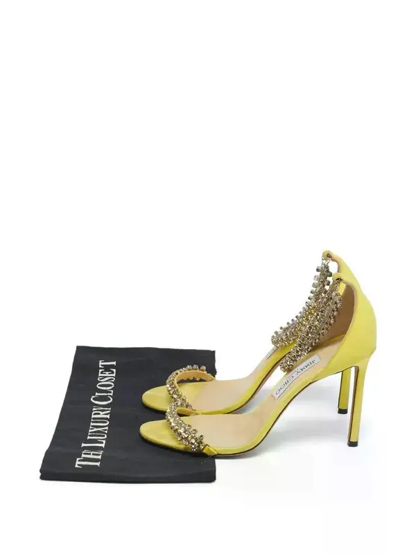 JIMMY CHOO Shiloh Crystal-embellished Sandals - Green