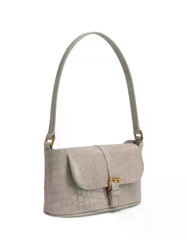By Far Miranda Crocodile-embossed Satchel Bag - Grey